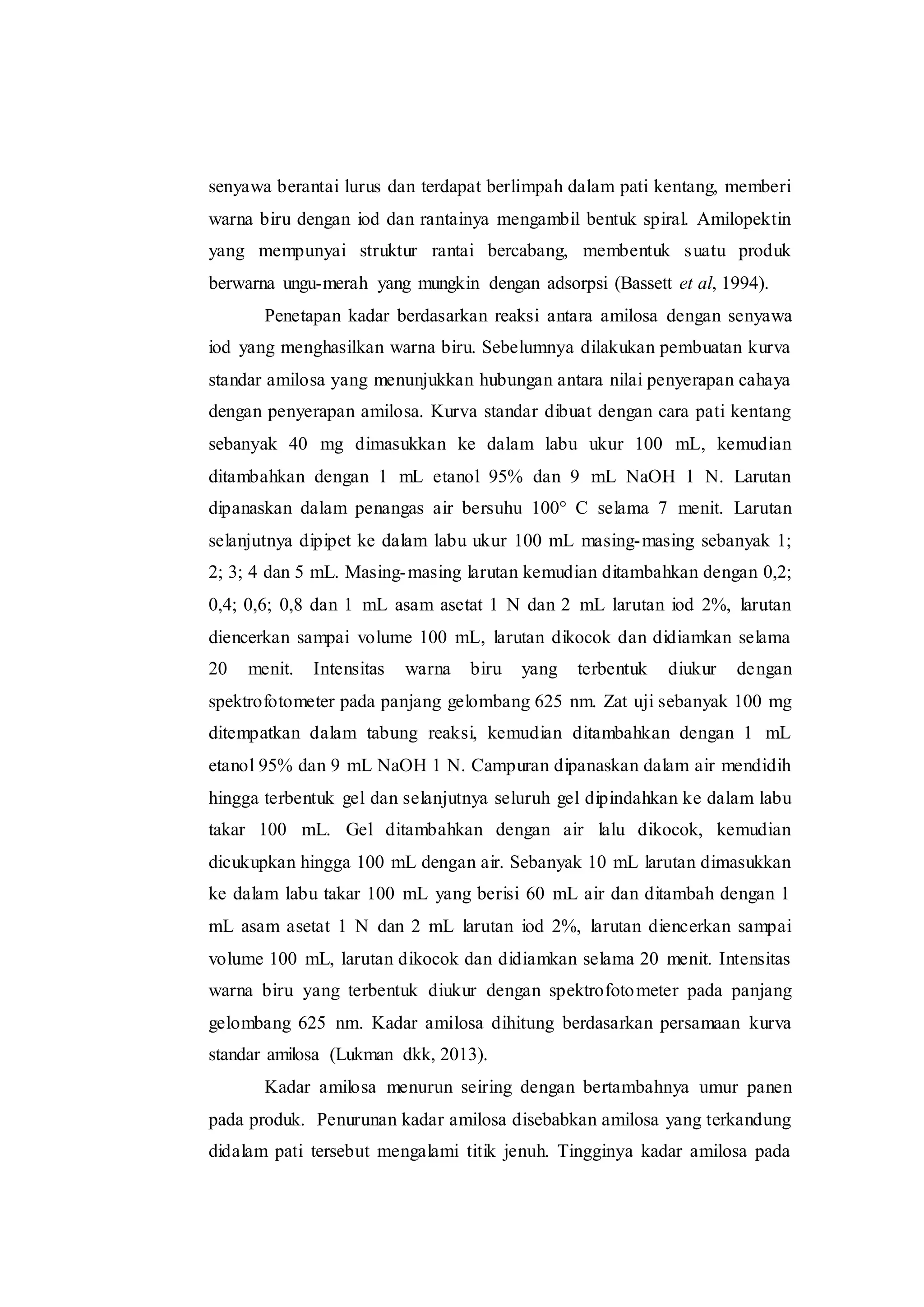 Acara II Kadar Amilosa | DOCX