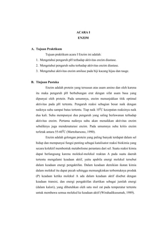 Laporan Biokimia ITP UNS SMT3 Enzim | DOC