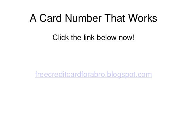 A card number that works