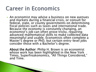 A Career in Economics | PPTX