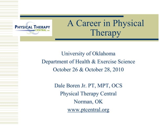 A career in physical therapy | PDF