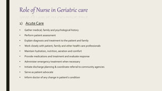 Nursing care of the elderly patients | PPTX