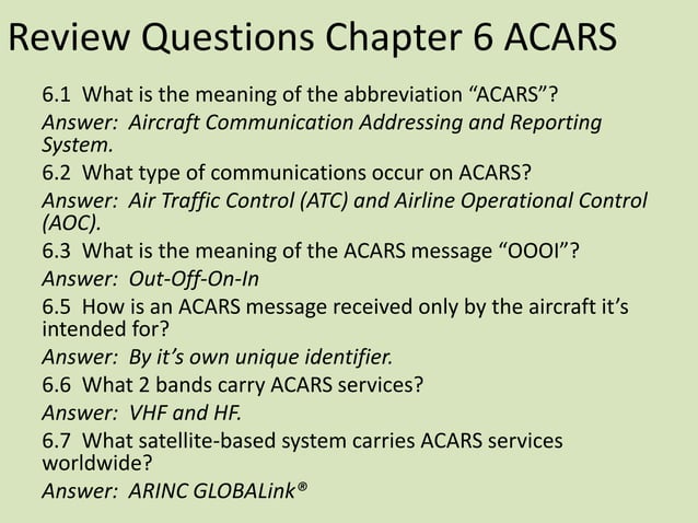 ACARS structural overview, main features | PPTX