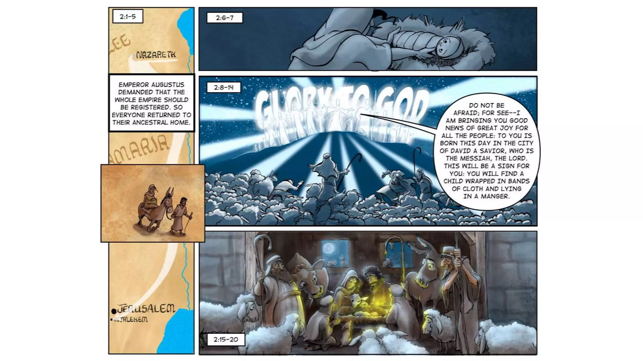 A Cartoonists Guide to Luke 2 | The Nativity | PPTX