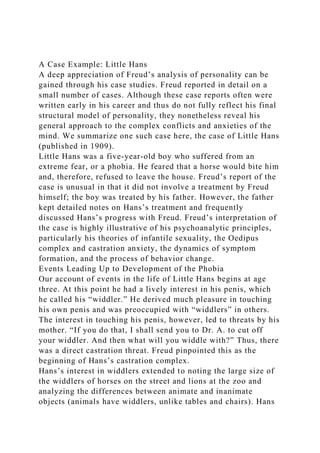 A Case Example Little HansA deep appreciation of Freud’s analys.docx