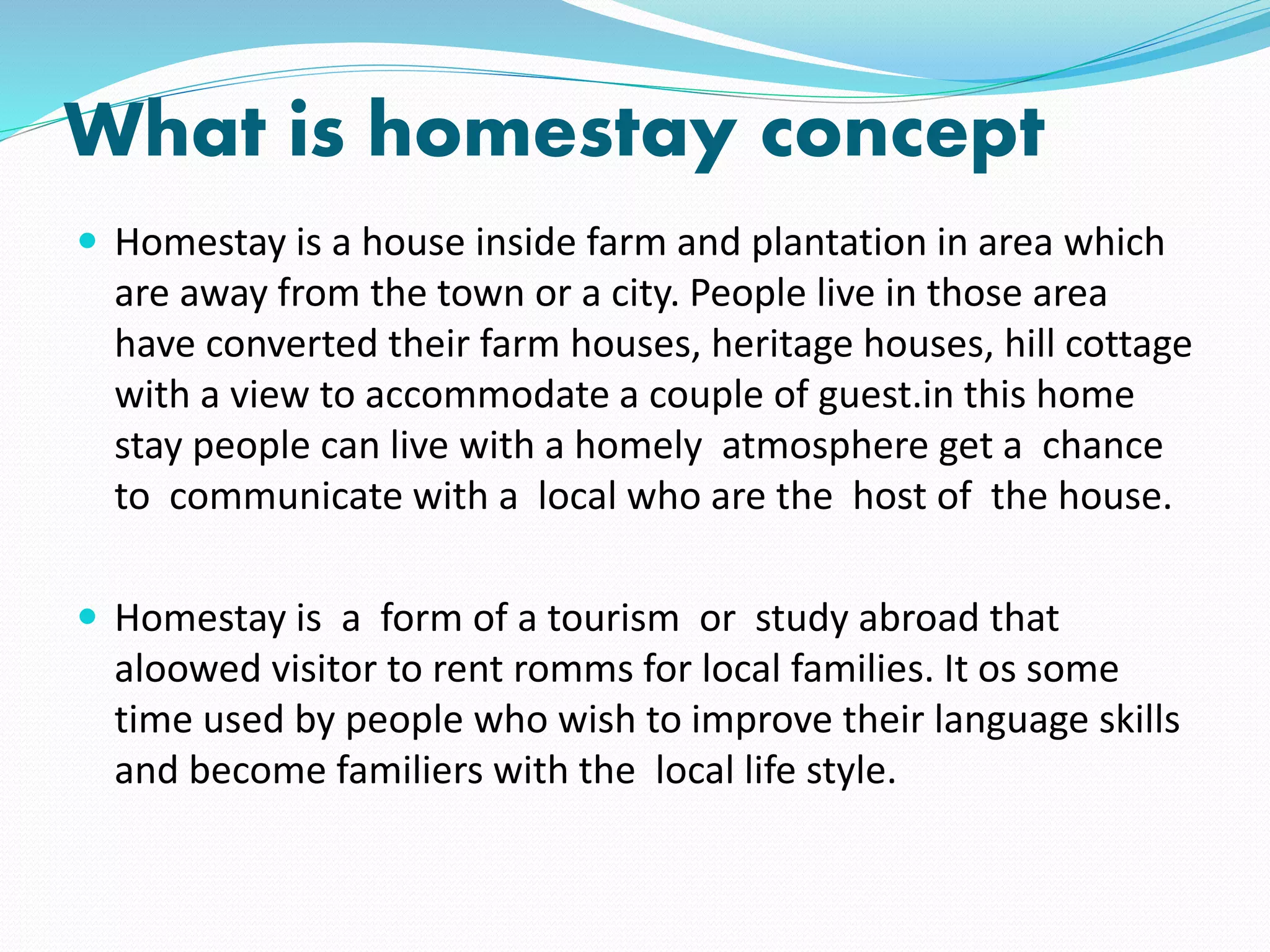 A case of a homestay concept | PPTX