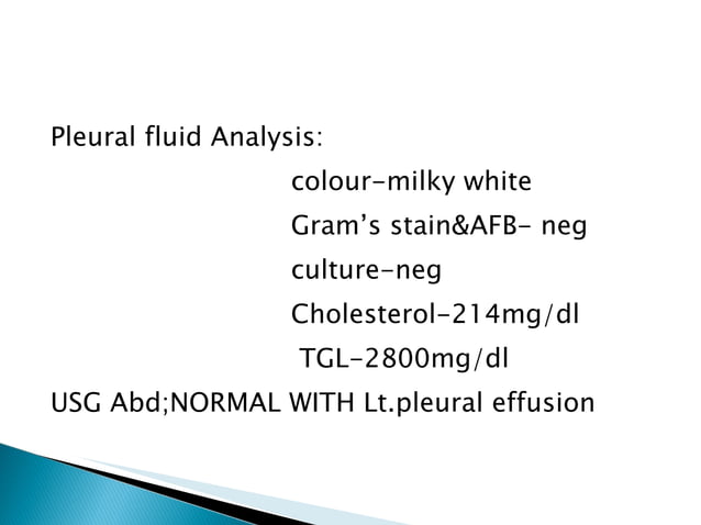 A Case of Chylothorax | PPT