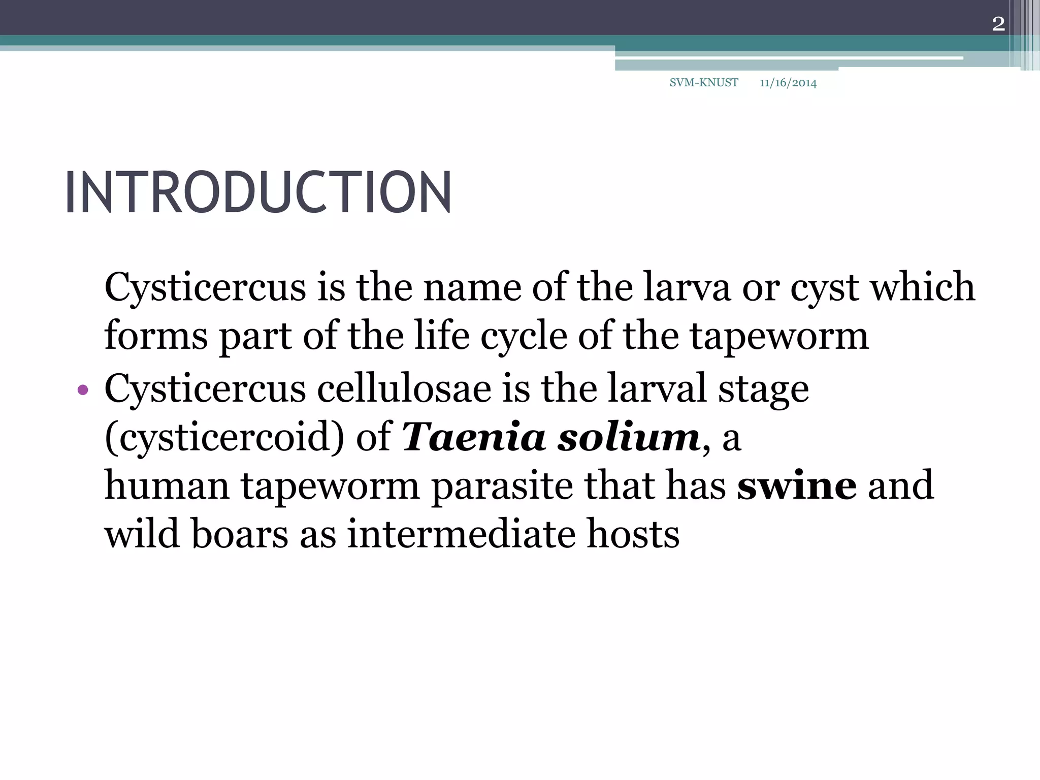 A case of cysticercus cellulosae in a pig | PPTX