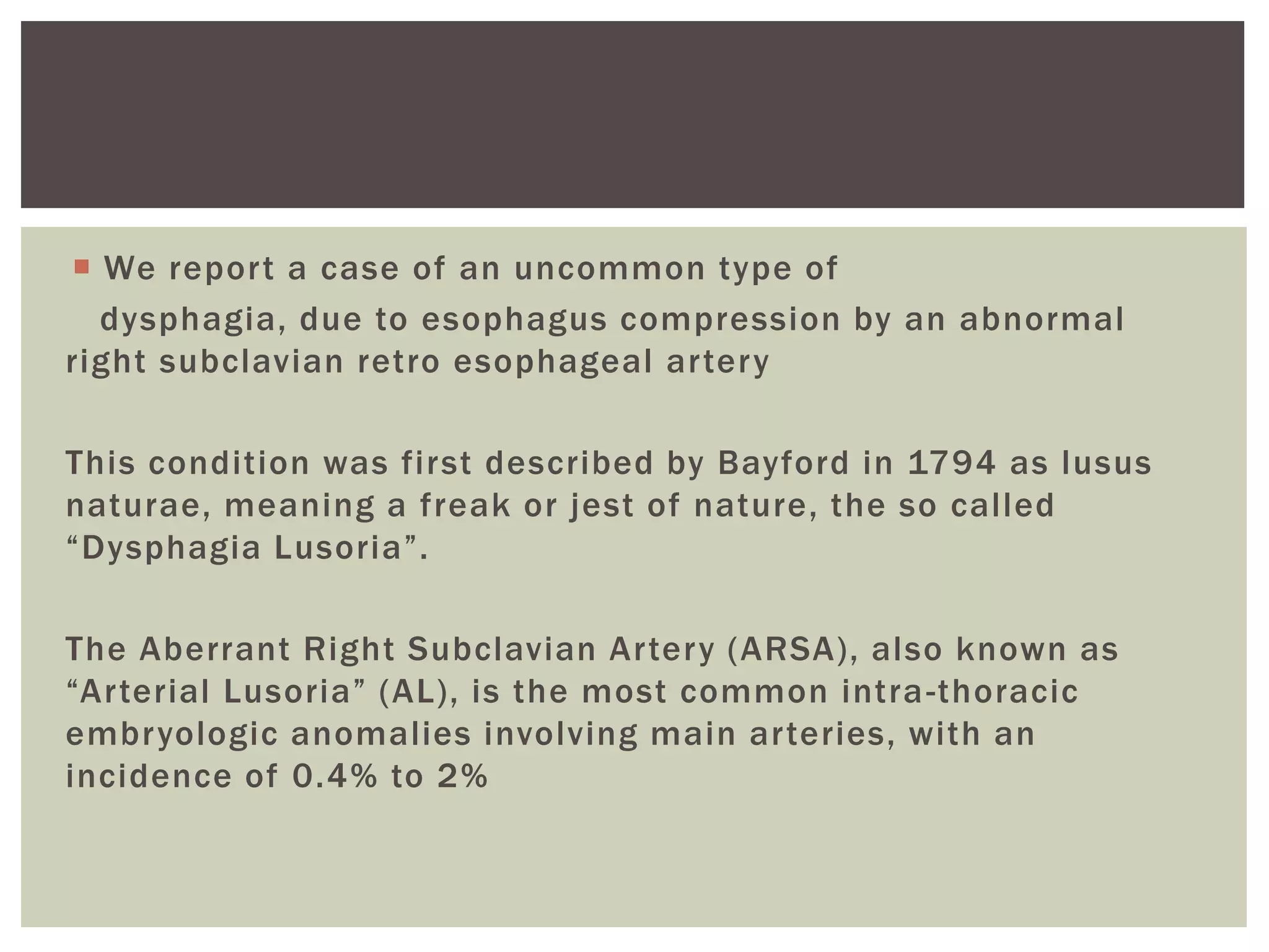 A case of dysphagia lusoria | PPTX