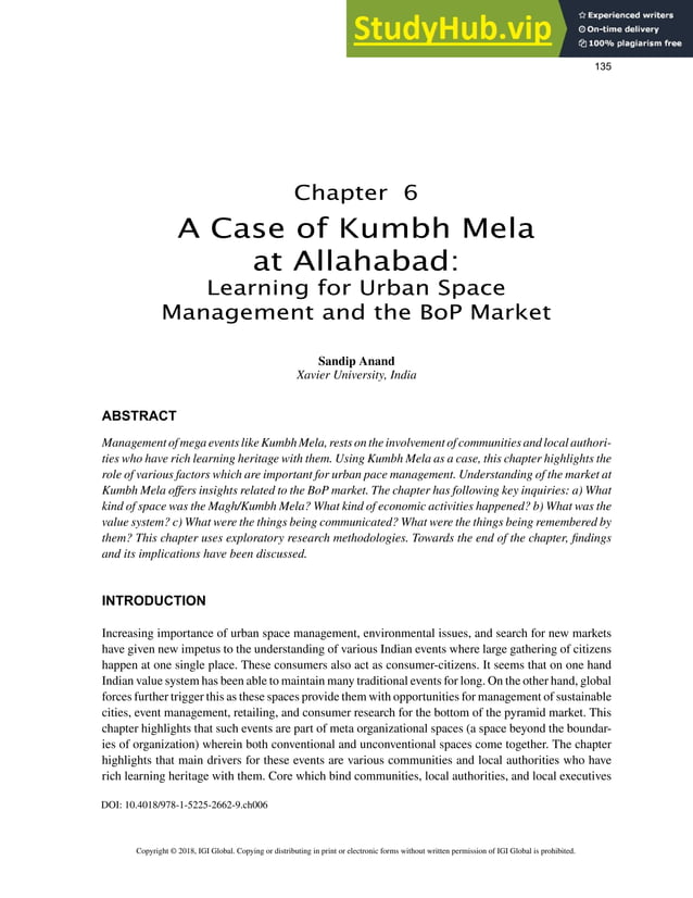 A Case of Kumbh Mela at Allahabad.pdf | Hinduism | Religion & Spirituality
