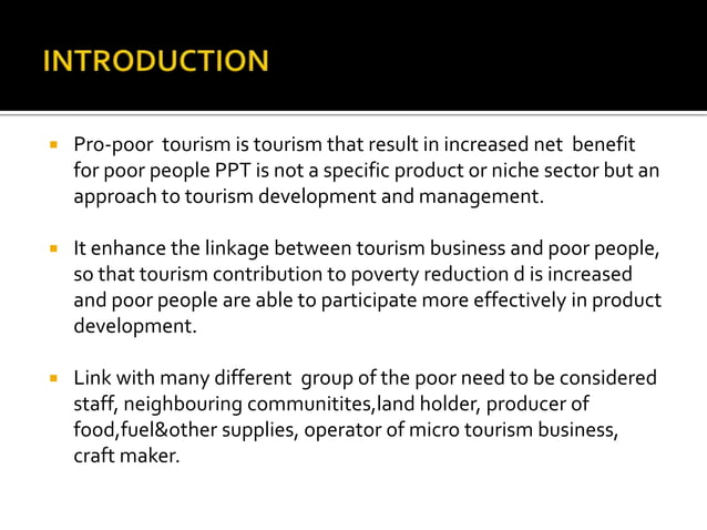 A case of pro poor tourism | PPT
