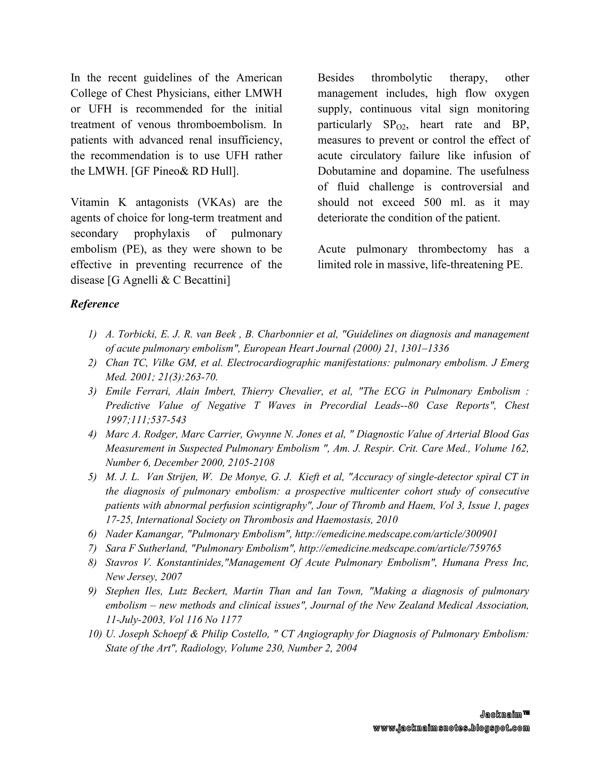 A case of pulmonary embolism medical students experiences | PDF