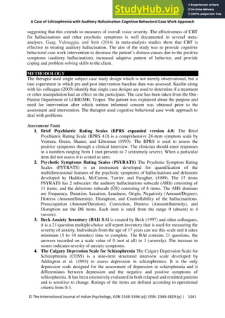 A Case Of Schizophrenia With Auditory Hallucination-Cognitive ...