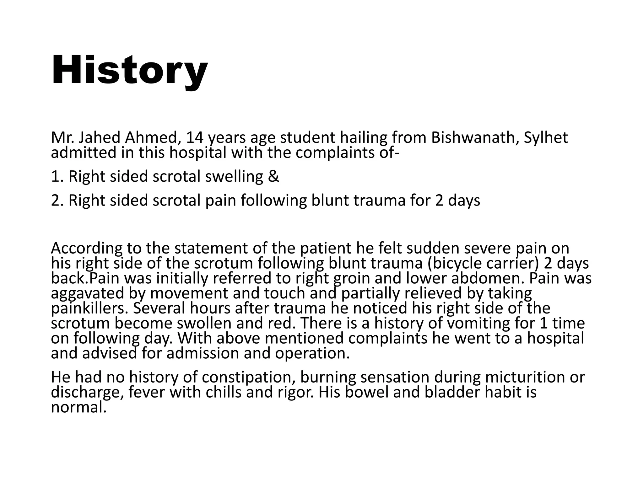 A case on testicular torsion | PPTX