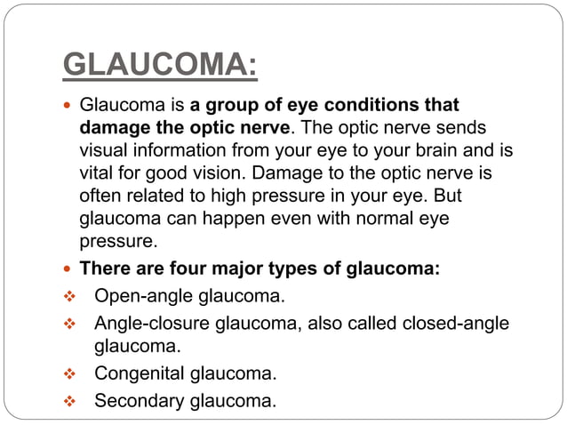 A case presentation on GLAUCOMA..pptx | Eye and Vision Conditions | Diseases and Conditions
