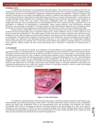 A case report on oral candidiasis induced by inhaler corticosteroids | PDF
