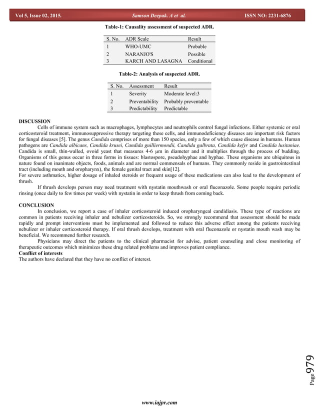 A Case Report On Oral Candidiasis Induced By Inhaler Corticosteroids Pdf