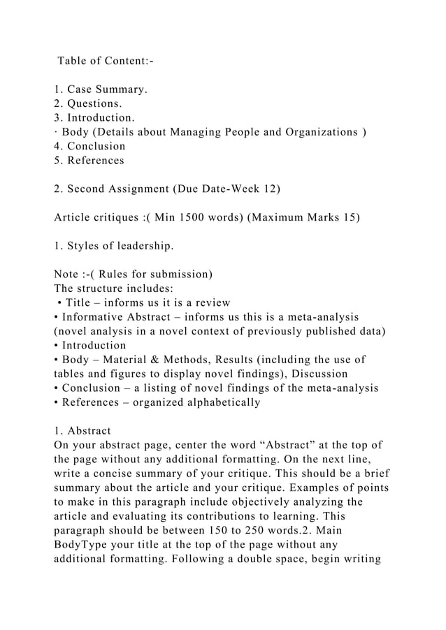 A Case Study AnalysisOrganizational Behavior (MGT 301)1. .docx
