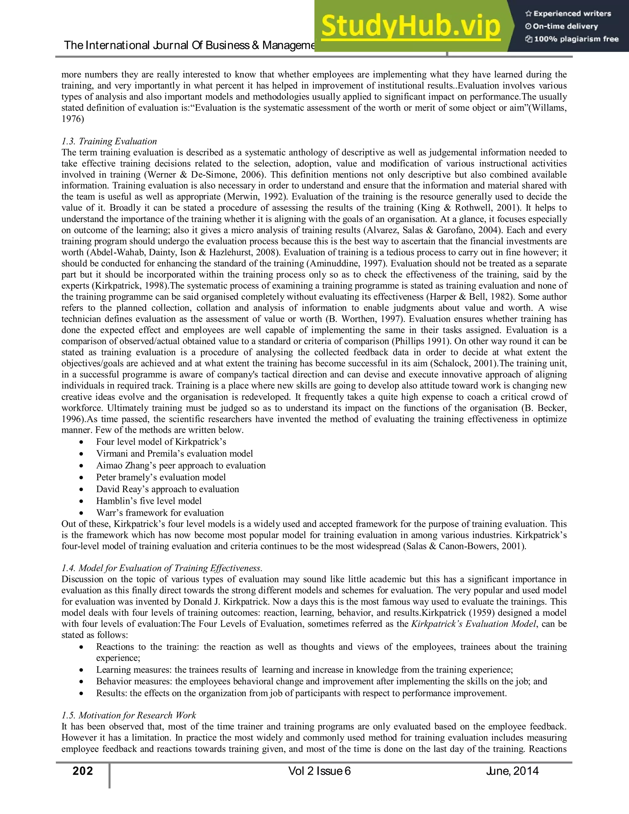 A Case Study Approach For Evaluation Of Employee Training Effectiveness ...