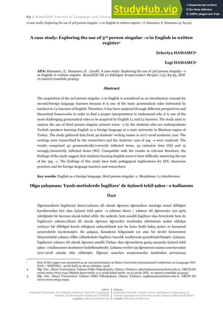 A case study Exploring the use of 3rd person singular s in English in ...