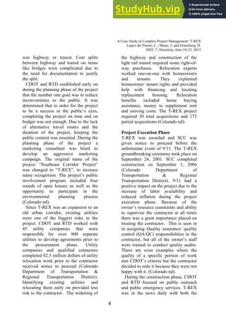 A Case Study In Complex Project Management T-Rex | PDF