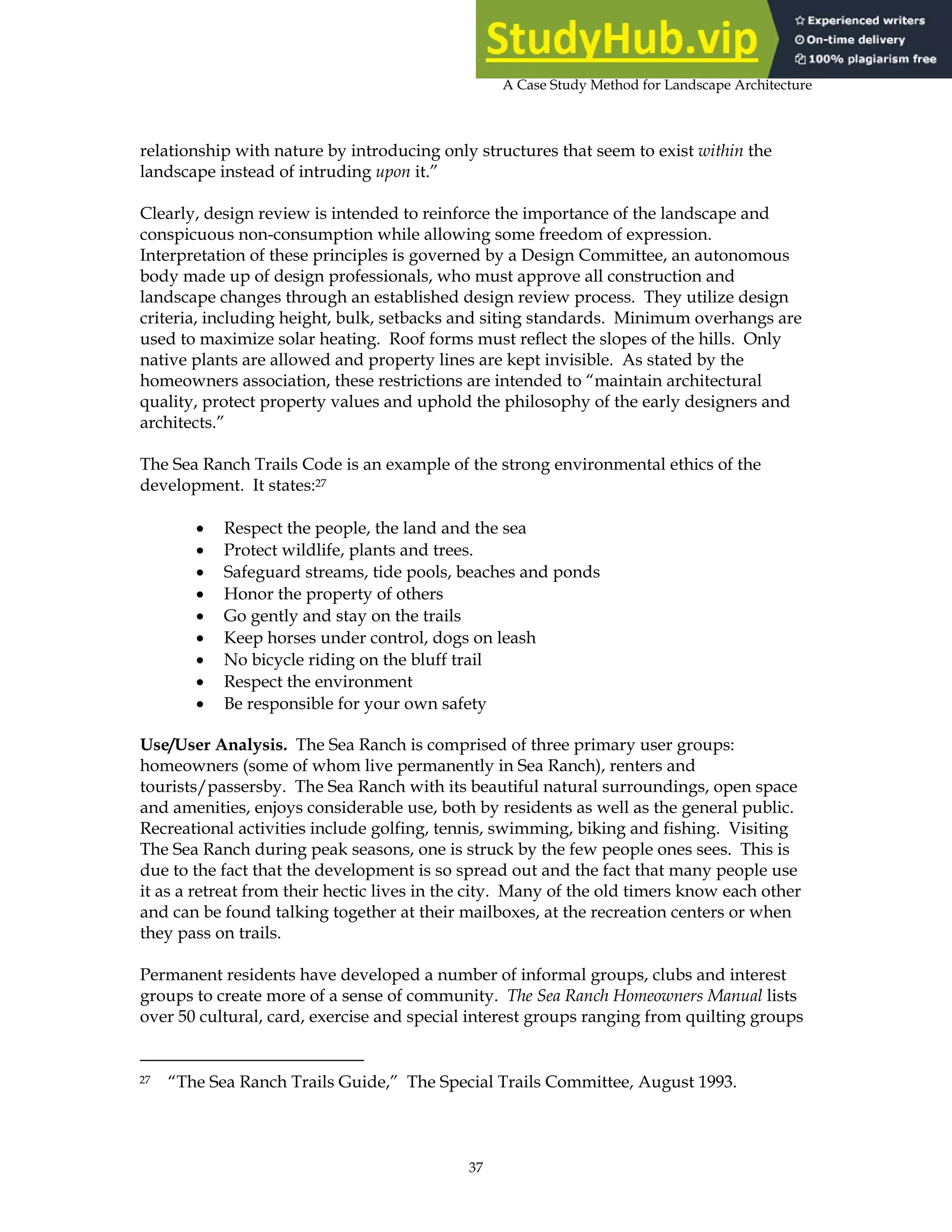 A CASE STUDY METHOD FOR LANDSCAPE ARCHITECTURE | PDF
