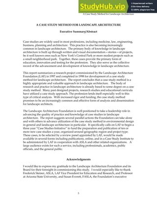 A CASE STUDY METHOD FOR LANDSCAPE ARCHITECTURE | PDF