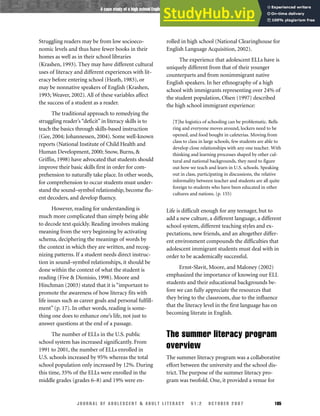 A Case Study Of An High School English Language Learner And His Reading ...