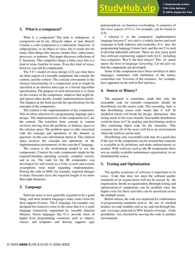 A Case Study Of A Reusable Component Collection | PDF | Programming Languages | Computing