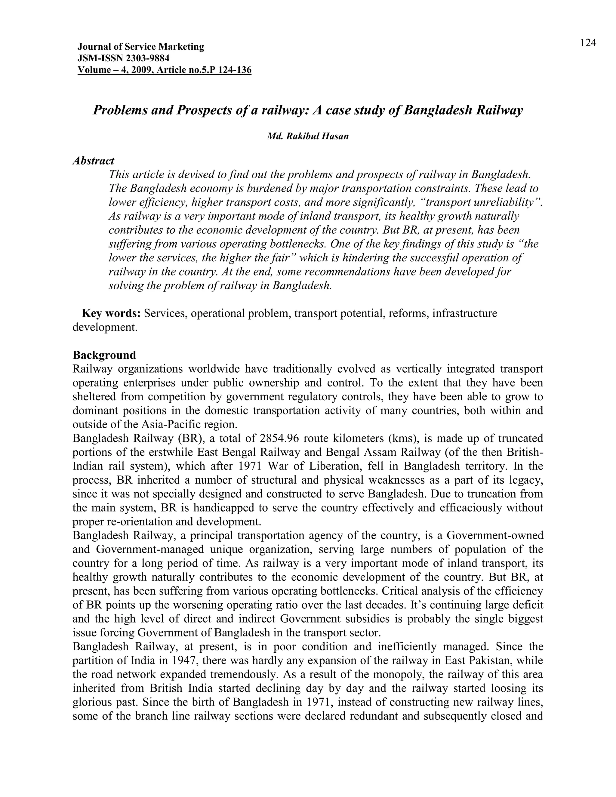 A case study of bangladesh railway | PDF
