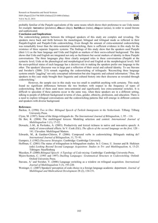 A case study of code switching in trilingual conversations | PDF