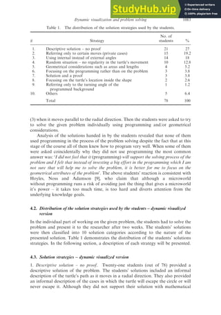 A Case Study Of Dynamic Visualization And Problem Solving | PDF | Games ...