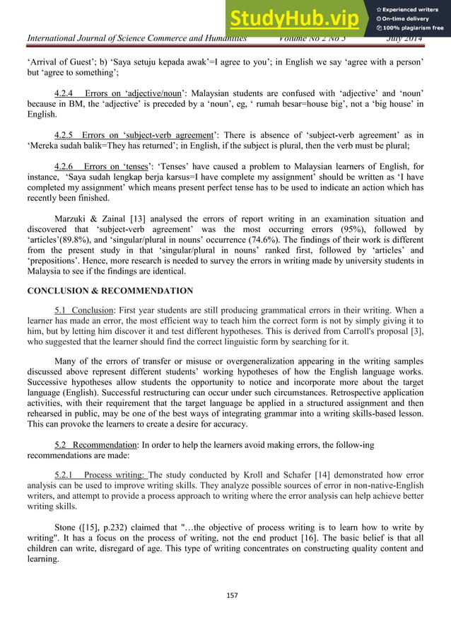 A Case Study Of Grammatical Errors Made By Malaysian Students | PDF ...