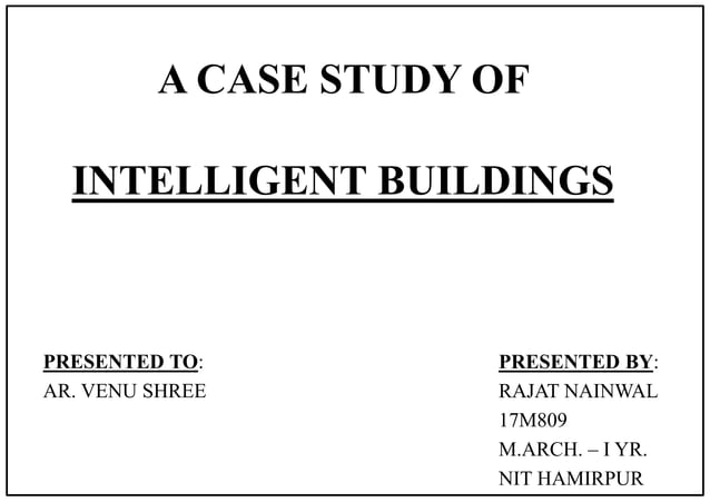 A case study of intelligent buildings | PDF