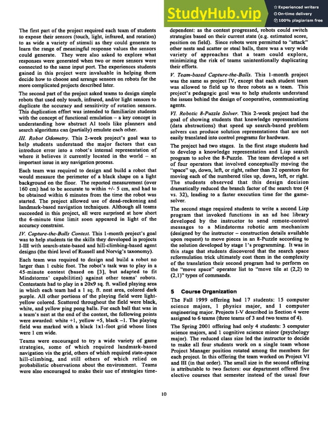 A case study of LEGO Mindstorms suitability for artificial intelligence and robotics courses at ...