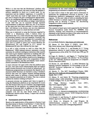 A case study of LEGO Mindstorms suitability for artificial intelligence and robotics courses at ...