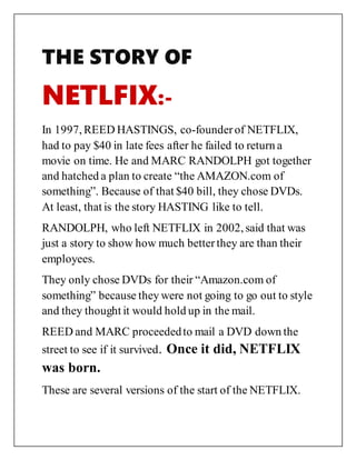 A case study of netflix by bulbul upadhyay | DOCX