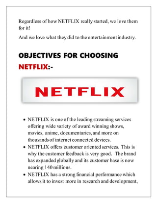A case study of netflix by bulbul upadhyay | DOCX