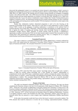 A Case Study Of Teachers Pedagogical Content Knowledge Of Functions | PDF