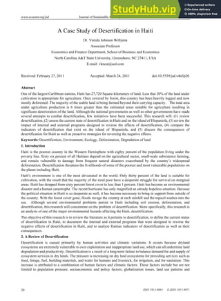 A Case Study of the Desertification of Haiti.pdf | Agriculture | Industries
