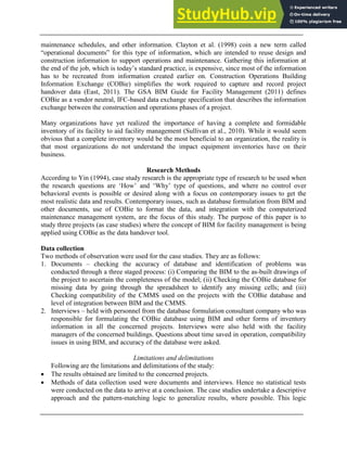 A Case Study Of Using BIM And COBie For Facility Management | PDF