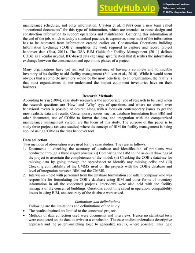 A Case Study Of Using BIM And COBie For Facility Management | PDF