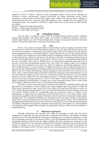 A Case Study On Agile And Lean Project Management In Construction ...