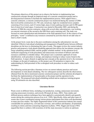 A Case Study On Applying Lean Construction To Concrete | PDF