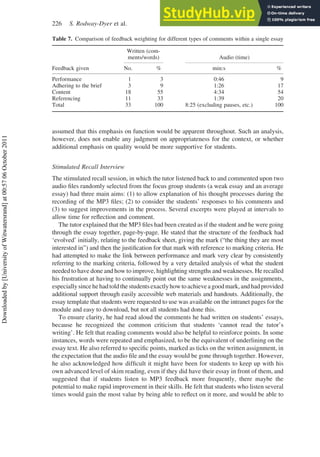 A Case Study On Audio Feedback With Geography Undergraduates | PDF