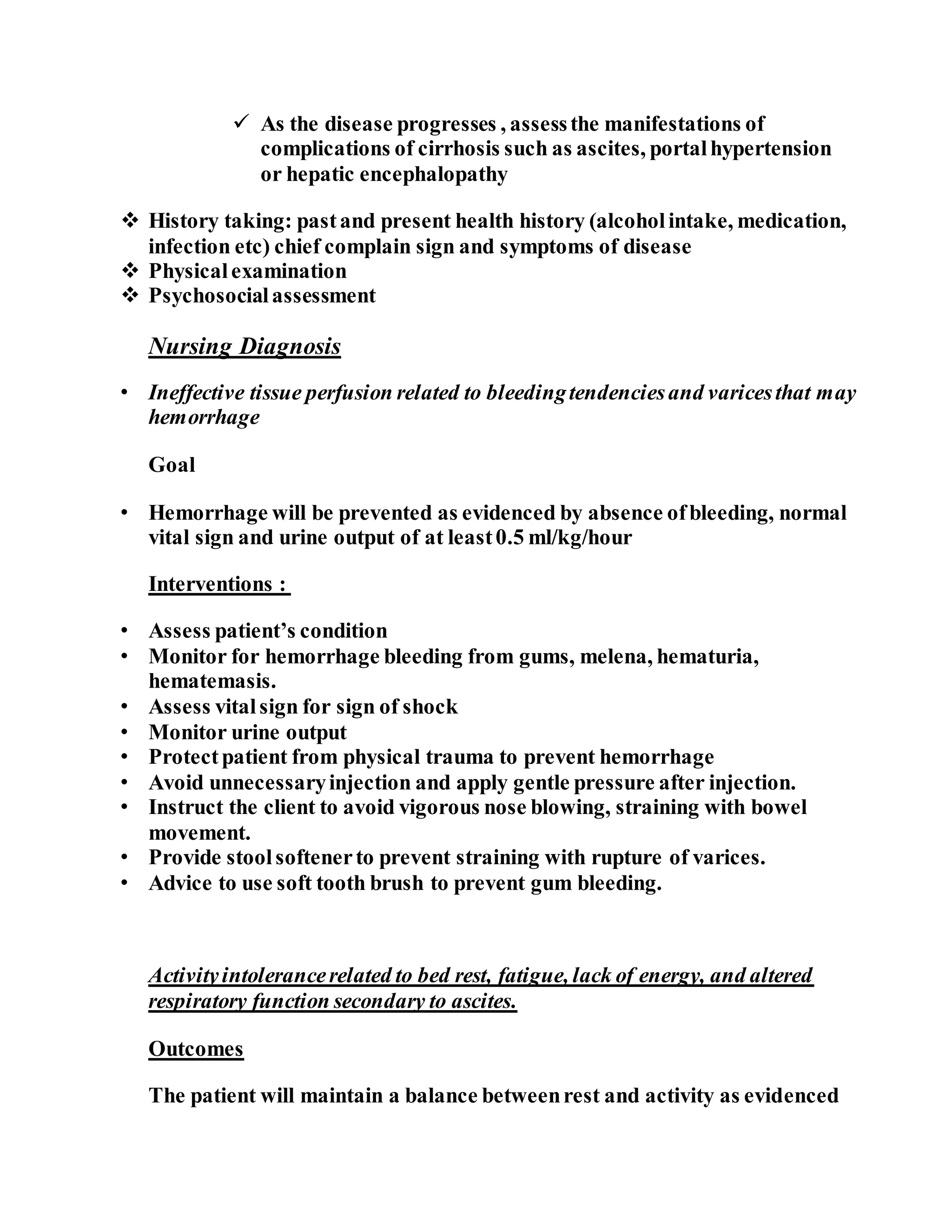 A case study on cirrhosis of liver | DOCX