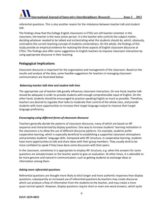 A case study on college english classroom discourse | PDF | College ...