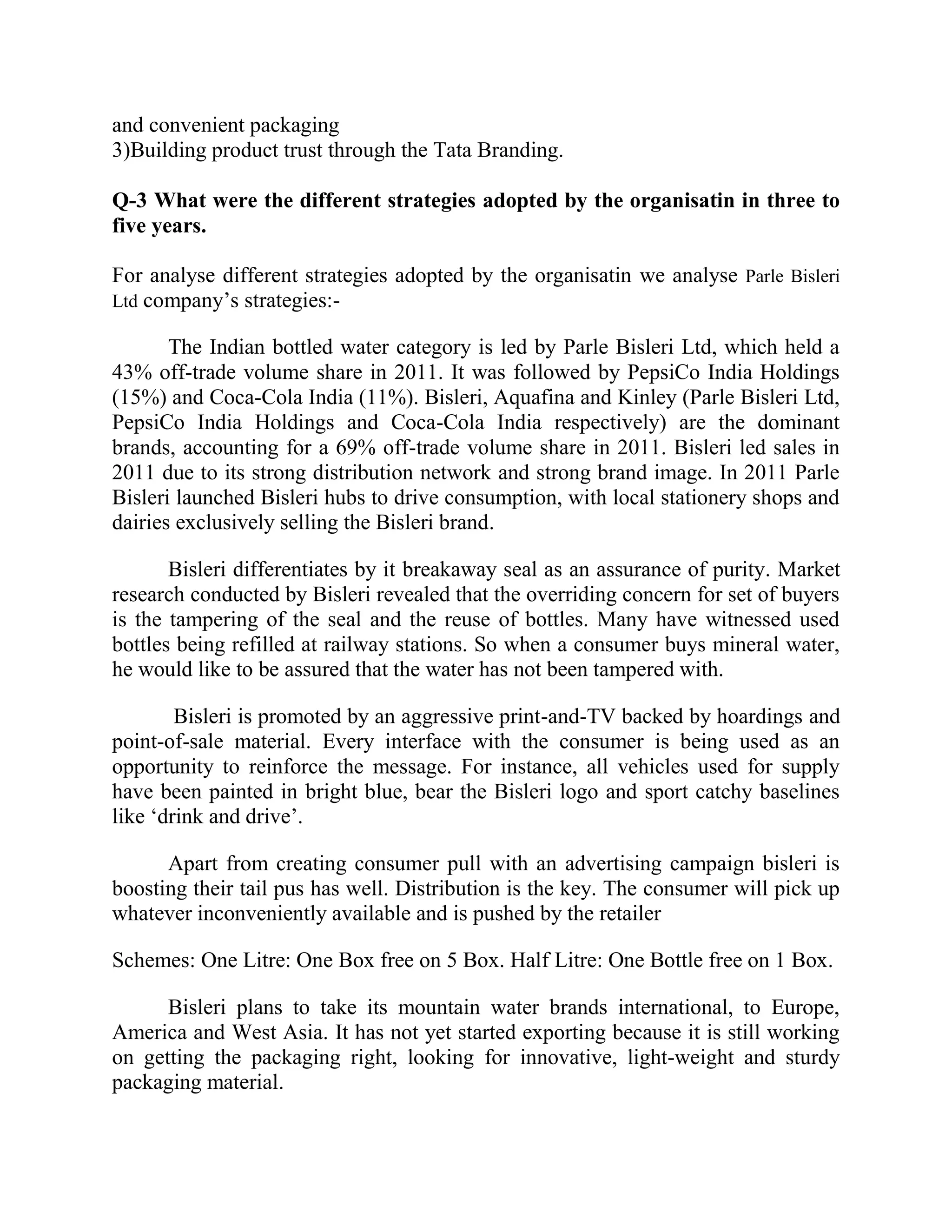 A case study on competition in the bottled water industry in 2006 | DOCX