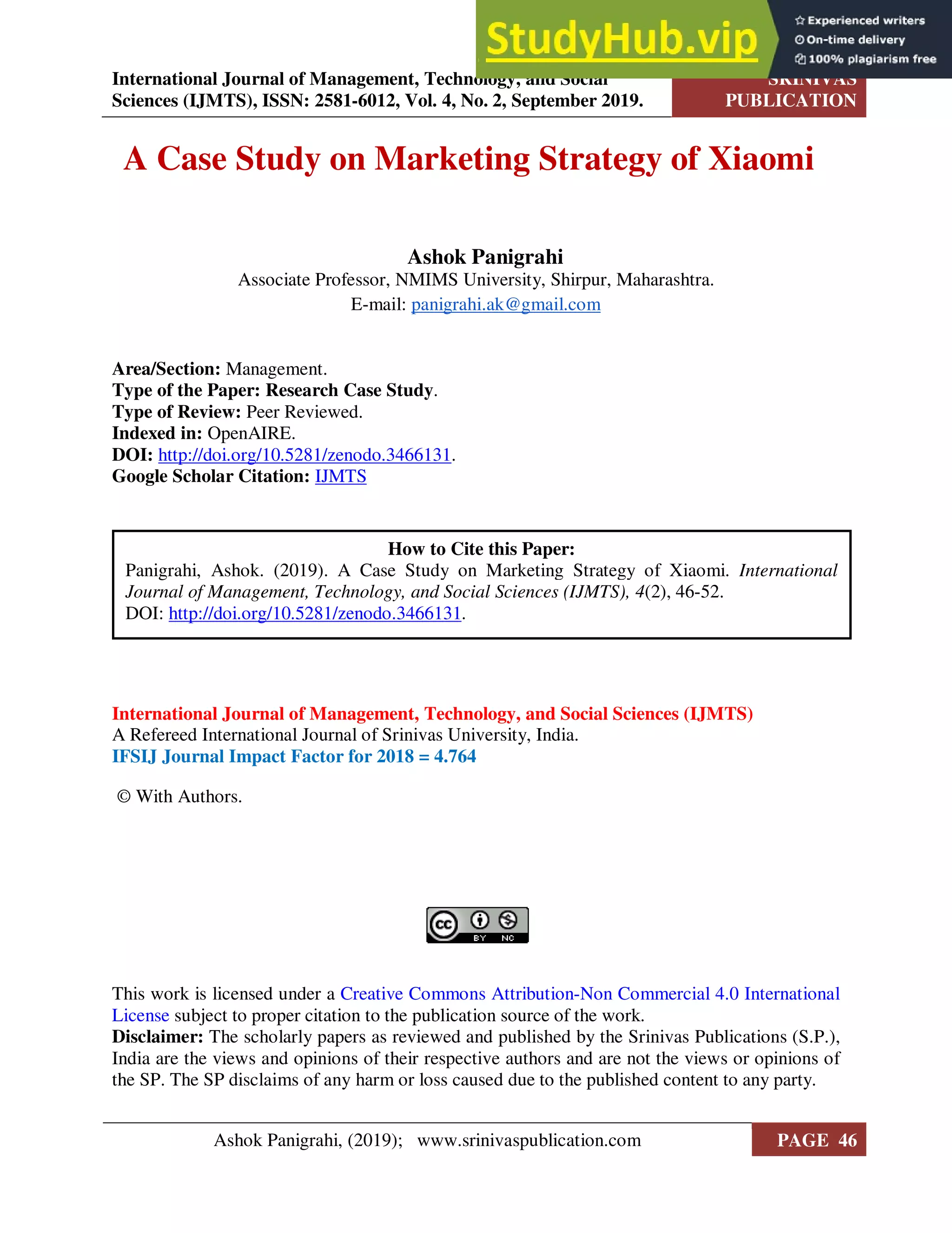 A Case Study On Marketing Strategy Of Xiaomi | PDF