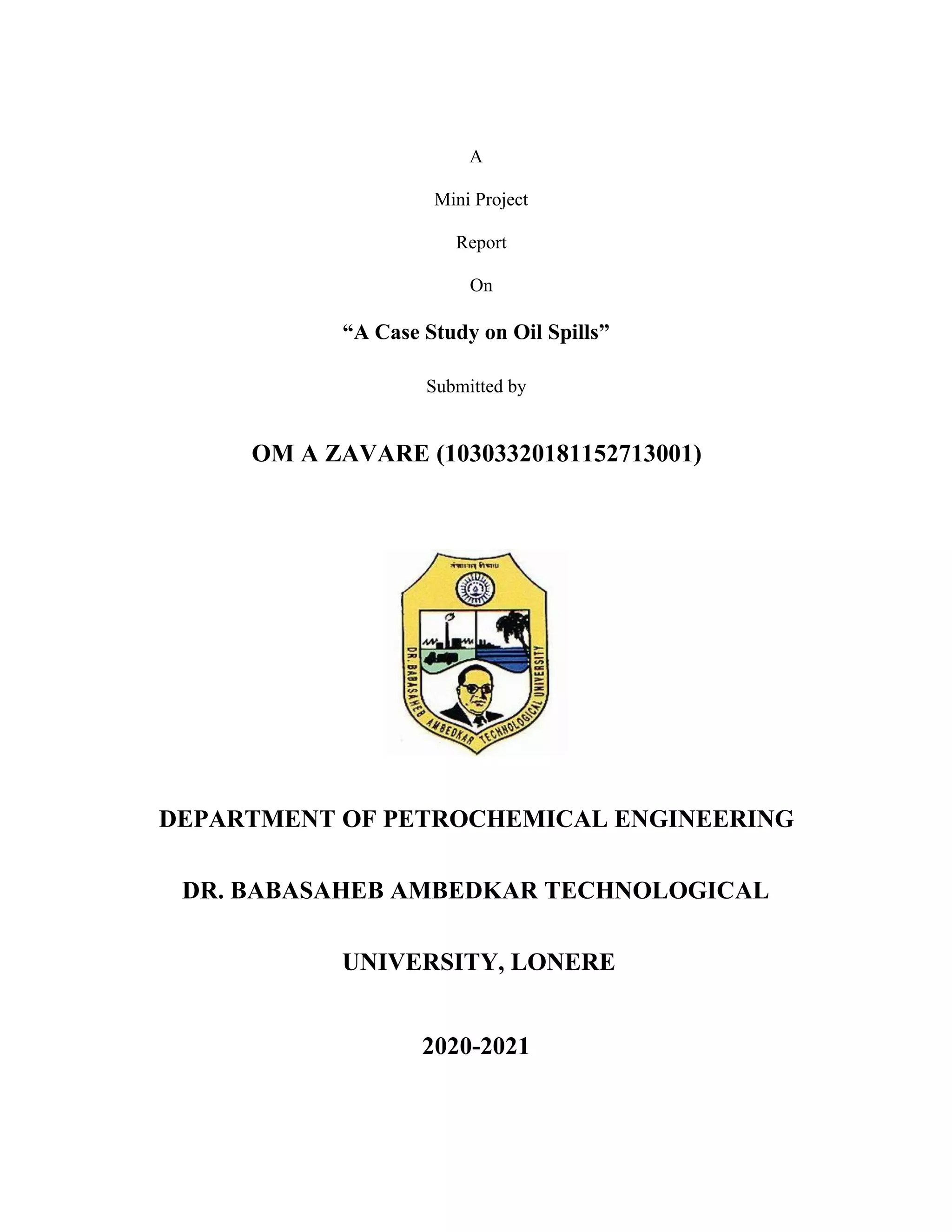 A Case Study on Oil Spills | PDF